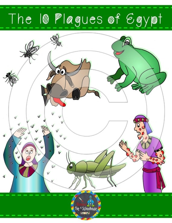 Items similar to The 10 Plagues of Egypt Clipart in Color and Black ...