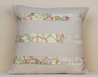 Linen world map | Etsy