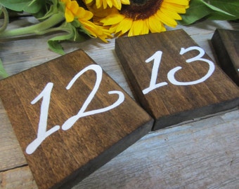 Rustic table numbers | Etsy