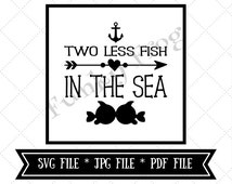 Unique two less fish related items | Etsy
