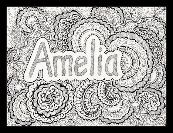 Items similar to Custom Pen and Ink Name Zen Doodle Art by Bonnie Lynn ...