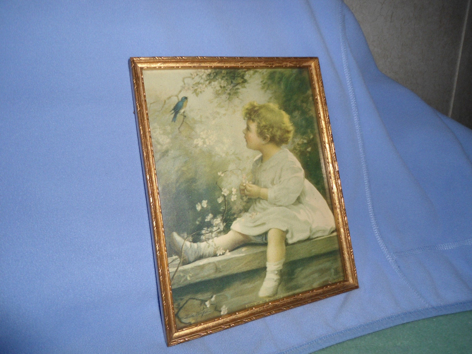 ZULA Kenyon Song Of The Blue Bird Gold Wooden Frame McLEOD