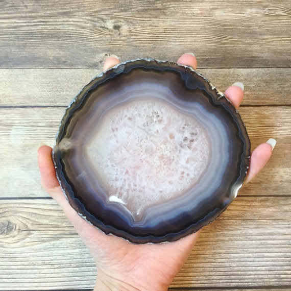 Extra Large Natural Agate Geode Slice Mineral by TheHollowGeode