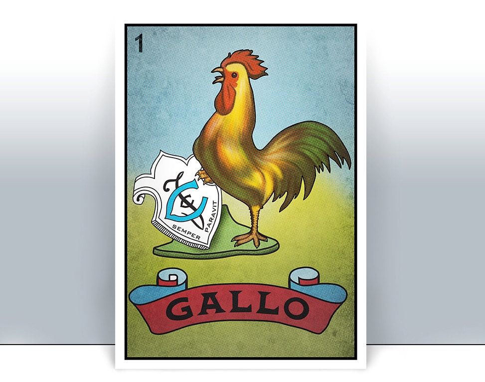 El Gallo Loteria Card The Rooster Mexican Bingo Art Print