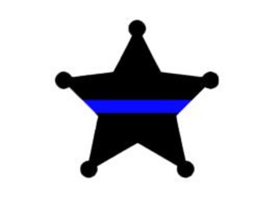 Police Thin Blue Line Decal badge car decal 5 point sheriff