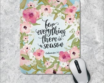 Bible Verse Mousepad Quote Mouse Pad Floral by MousePadCenter