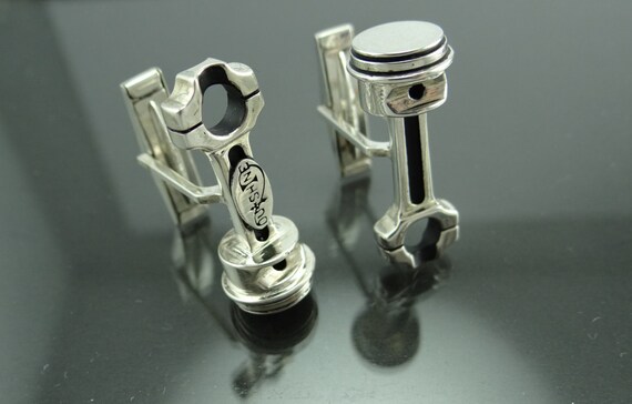 Men's .925 Sterling Silver Piston Cuff Links Outshine