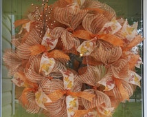 Popular items for fall deco mesh on Etsy
