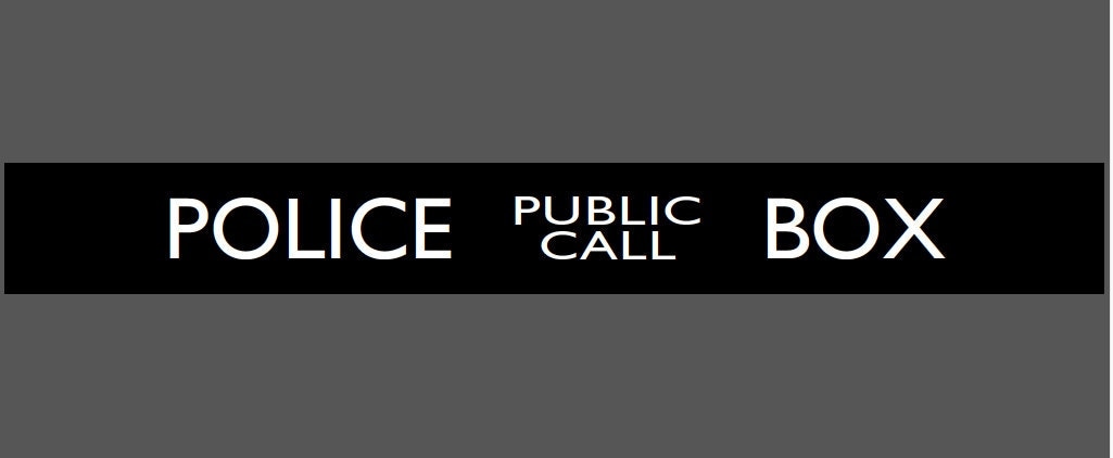 Tardis Police Box Top Sign Full Size Vinyl Decal