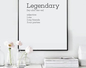 Legendary print | Etsy