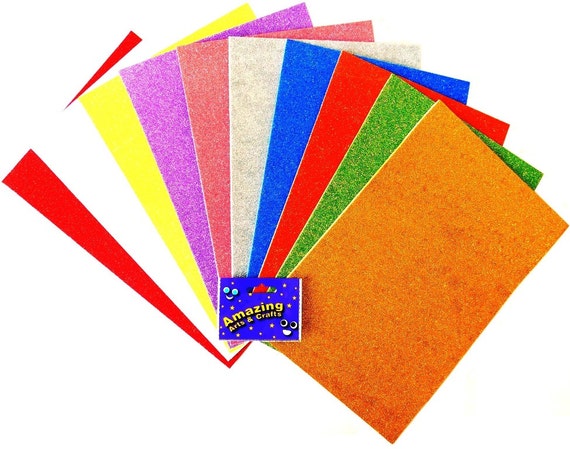 Self Adhesive Craft Glitter Foam 10 Sheets A4 Assorted