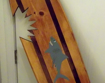 Shark bite surfboard | Etsy