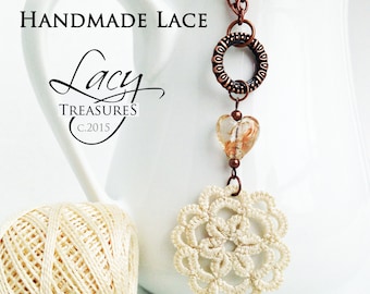 Unique Handmade Tatted LACE Jewelry Accessories by LacyTreasures