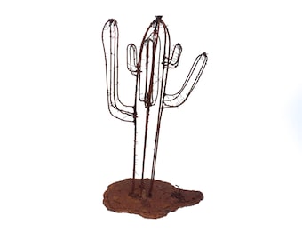 Metal cactus art | Etsy