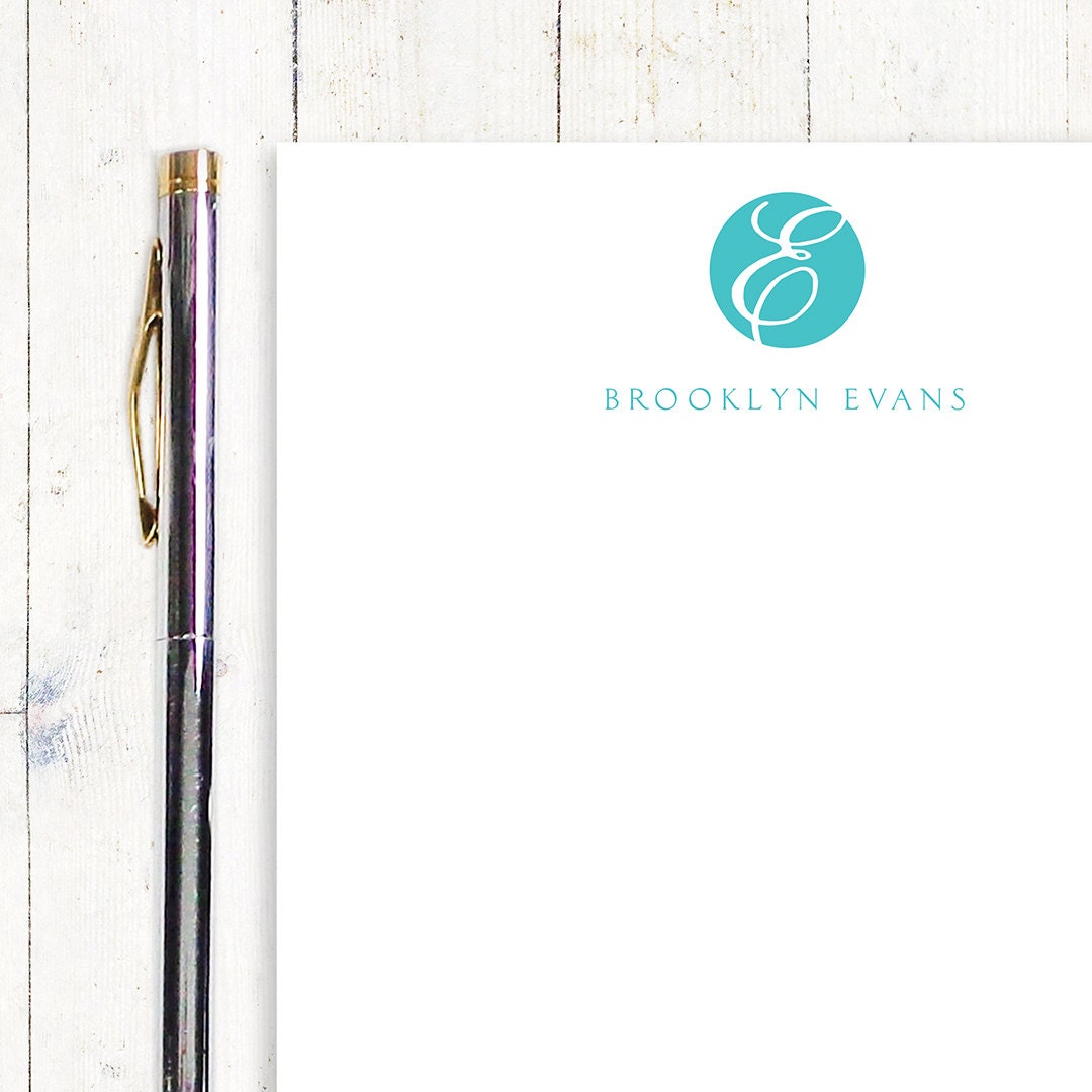 personalized notePAD ROUND SCRIPT MONOGRAM by naomilynn on Etsy