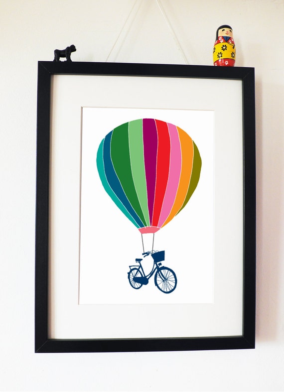 Bike Balloon signed editioned digital print of beautiful
