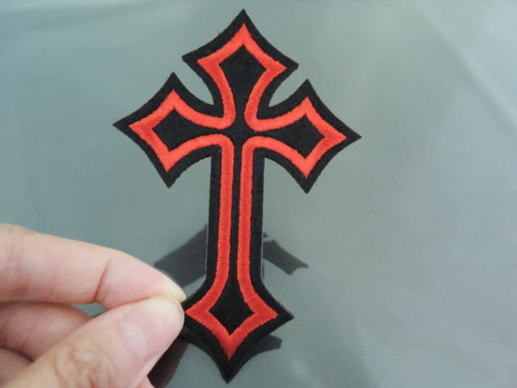 Iron On Patch Cross Patch Crucifix Patches by Heasundries on Etsy