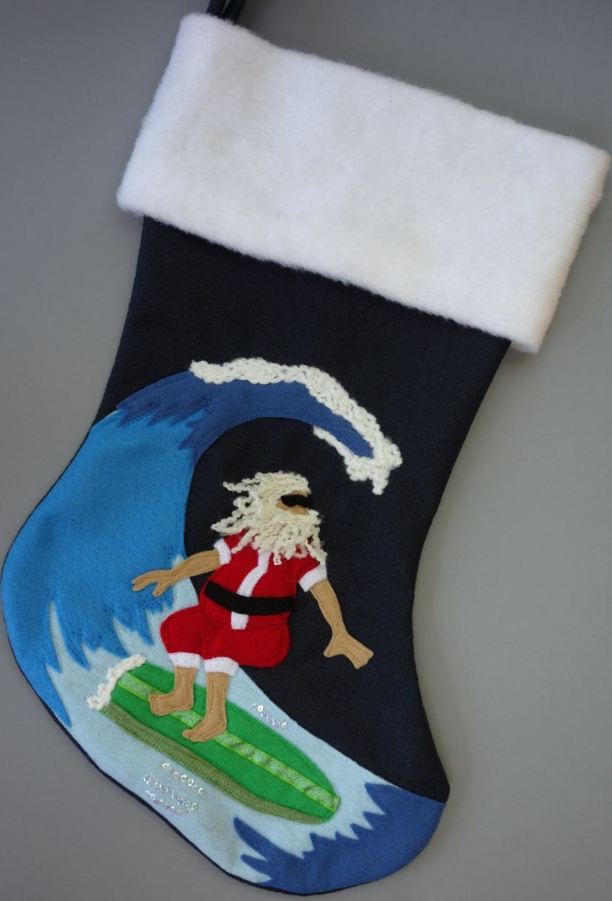 Surfing Christmas StockingSurfing Santa