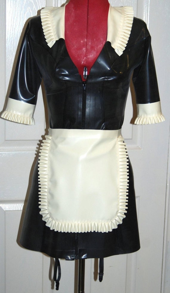 Latex French Maid Apron Fetish Dress By Fetasialatex On Etsy