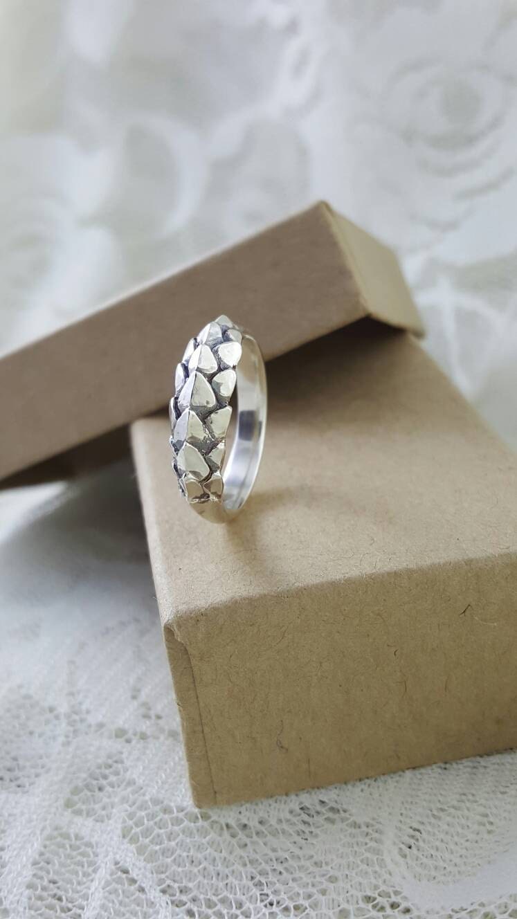 Dragon Scales Ring in Sterling Silver handmade jewelry