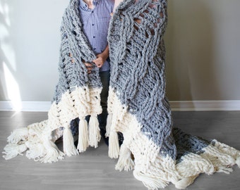 DIY Crochet PATTERN Throw Blanket / Rug Super Chunky Doily 8