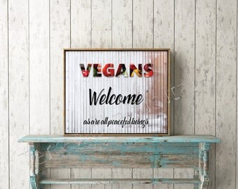 Vegan kitchen decor | Etsy