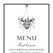 Formal Menu Black Menu Chandelier Menu for your Wedding