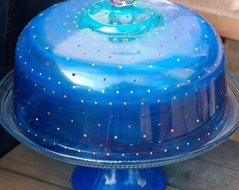 Blue cake stand | Etsy