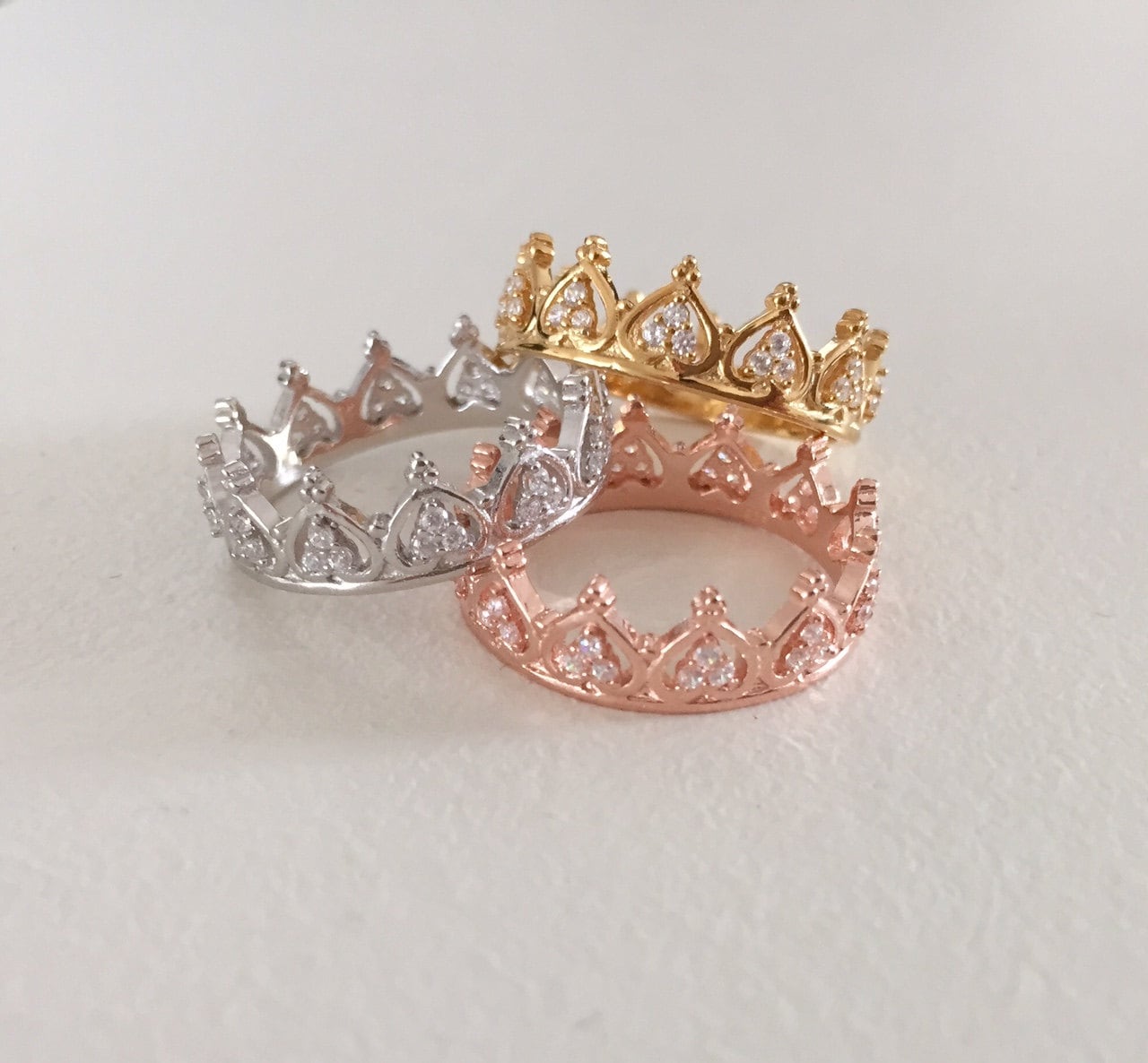 Princess Crown Ring Tiara Ring Stackable Ring Knuckle