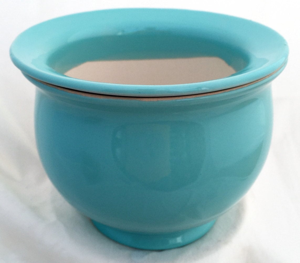 Self Watering Glazed Ceramic Pot plus Felt Feet by HirtsGardens