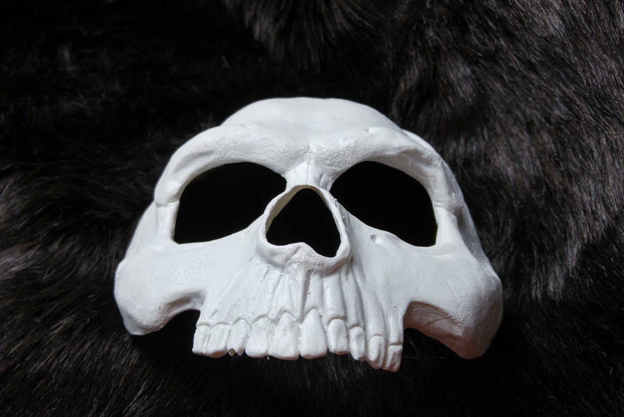Unpainted Skull Mask Blank Cast Resin Skull by FoxtailCraft