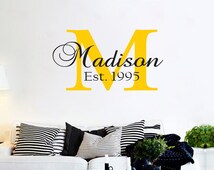 Popular items for last name wall decal on Etsy
