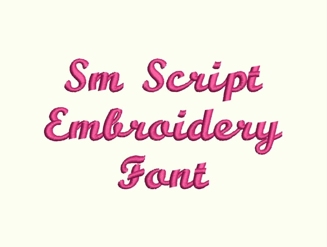 SM Script Embroidery Font Machine Embroidery Monogram Font