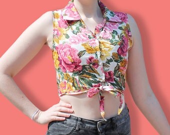 Tie up crop top | Etsy