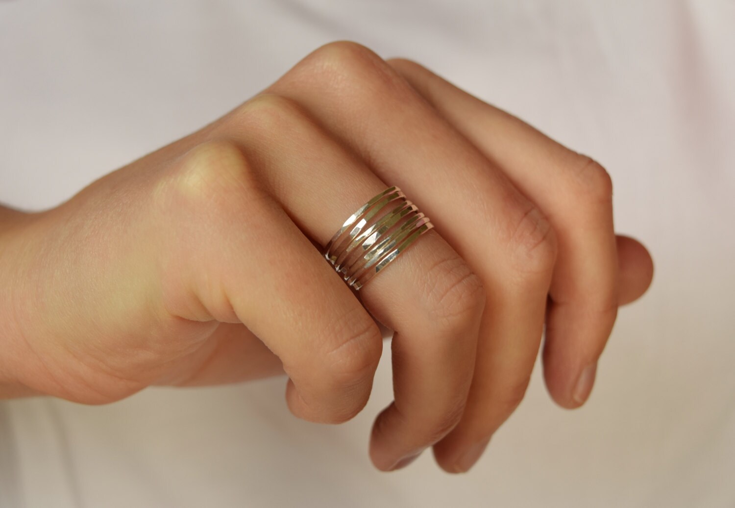 Stacking Rings Skinny Stacking Rings Silver by MUKAstudio