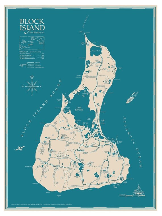 A Decorative Map of Block Island