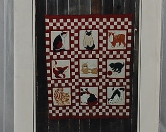 Cat quilt pattern | Etsy