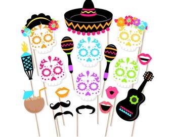 Printable Mexican Fiesta Photo Booth Props Cinco De Mayo
