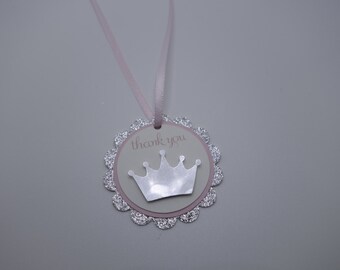 Items similar to Pink Princess Gift Tag, Crown Tag on Etsy