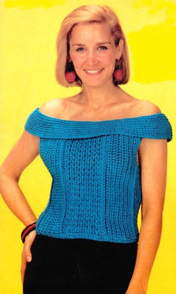 Crochet Quick & Easy Sleeveless Off the Shoulder Cropped Top