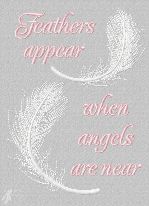 Angel Feathers Appear Machine Embroidery Design Pattern for