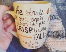 Unique fall mug related items | Etsy