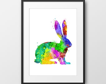 Rabbit Art rabbit painting rabbit art print rabbit