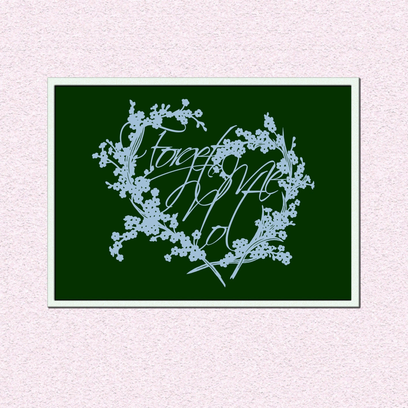 Papercut template Forget me not flowers heart downloadable