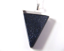 Unique blue triangle stone related items | Etsy