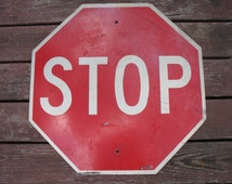 Unique vintage stop sign related items | Etsy