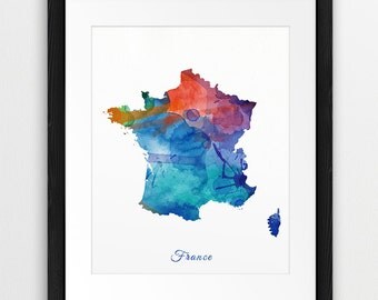 France watercolor | Etsy