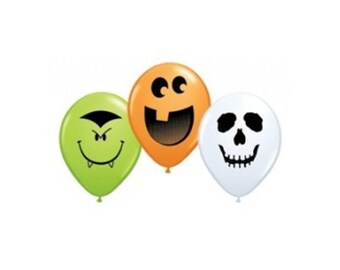 Halloween Party pdf printable balloon face sticker decorations