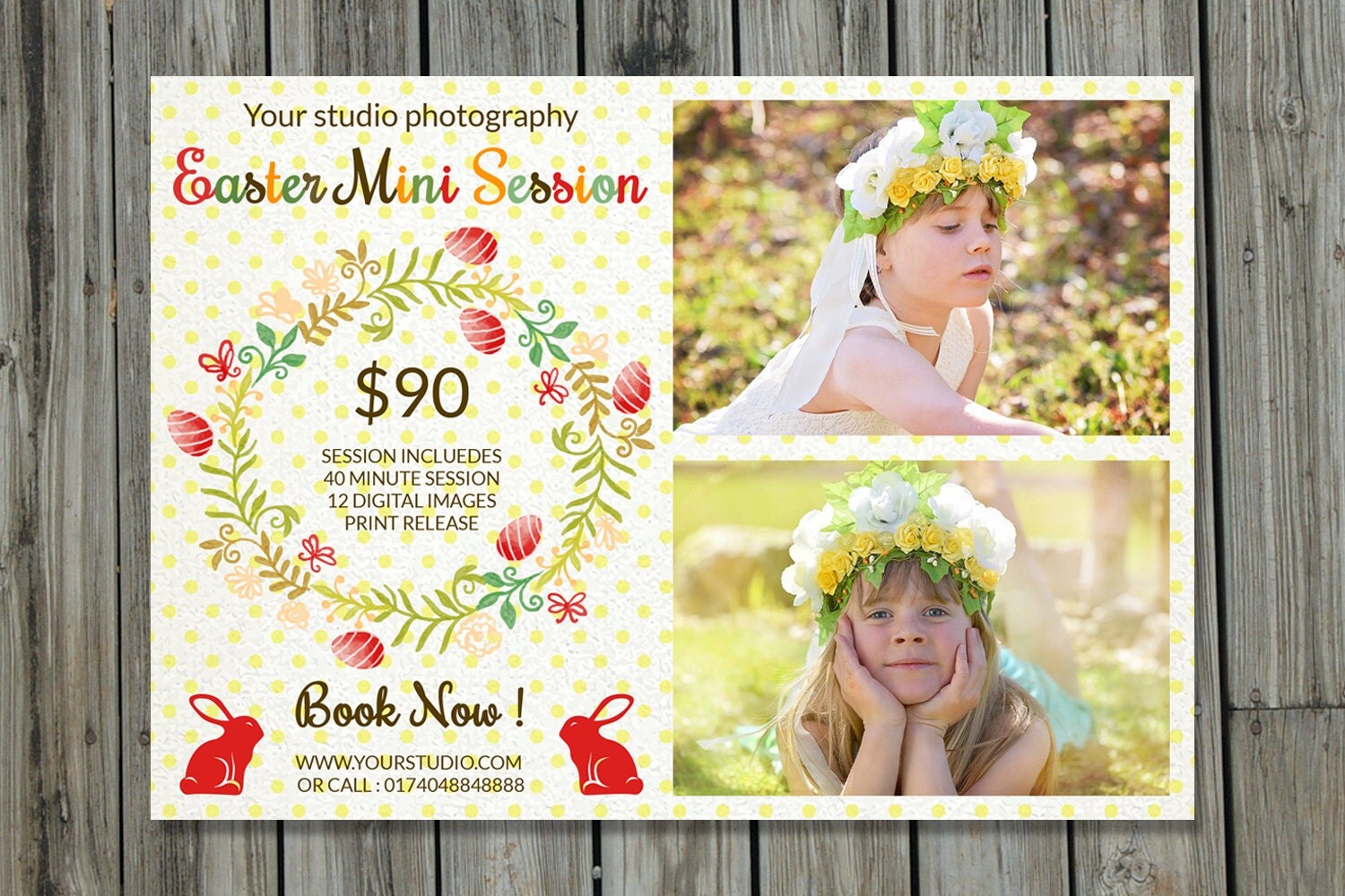 Easter Mini Session Flyer Template Easter Photography