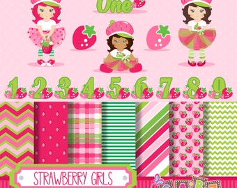 Unique strawberries clipart related items | Etsy